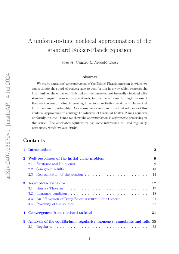(PDF) A uniform-in-time nonlocal approximation of the standard Fokker ...