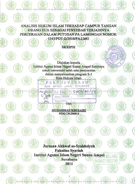 (PDF) Analisis Hukum Islam Terhadap Campur Tangan Orang Tua Sebagai ...