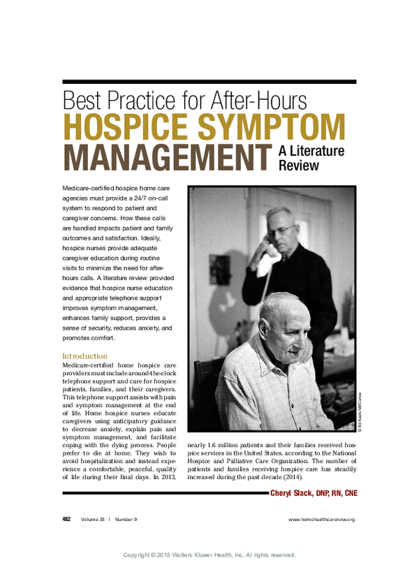 (PDF) Best Practice for After-Hours Hospice Symptom Management