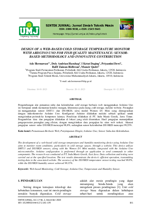 (PDF) Design of a Web-based Cold Storage Temperature Monitor with ...