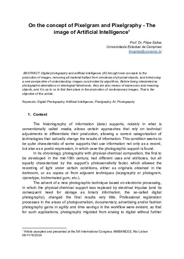 (PDF) On the concept of Pixelgram and Pixelgraphy -The image of ...