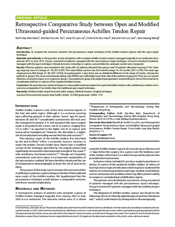 (PDF) Retrospective Comparative Study between Open and Modified ...