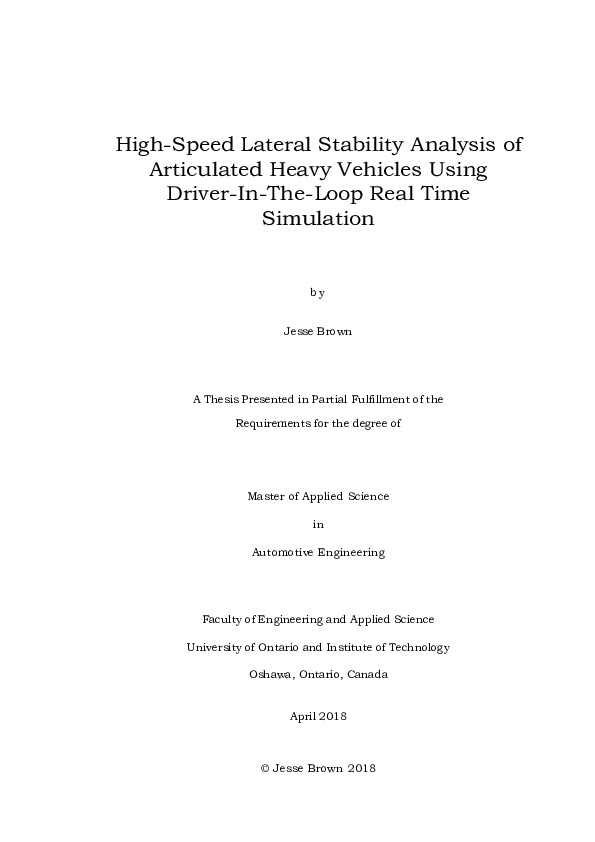 (PDF) High-speed lateral stability analysis of articulated heavy ...