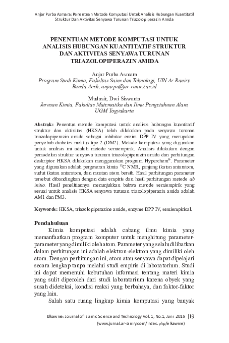 (PDF) Penentuan Metode Komputasi Untuk Analisis Hubungan Kuantitatif ...