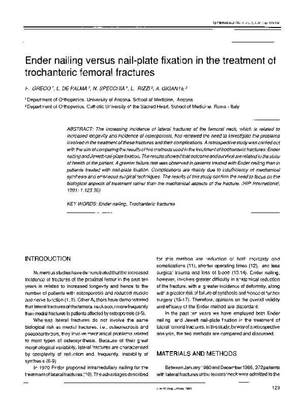 (PDF) Ender Nailing versus Nail-Plate Fixation in the Treatment of ...