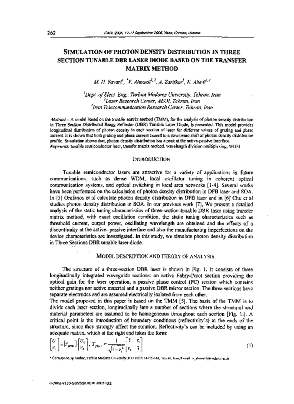 (PDF) Simulation of photon density distribution in three section ...
