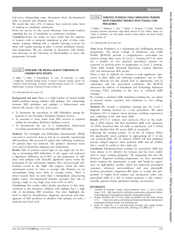 (PDF) G106(P) Targeted technical skills simulation training helps ...