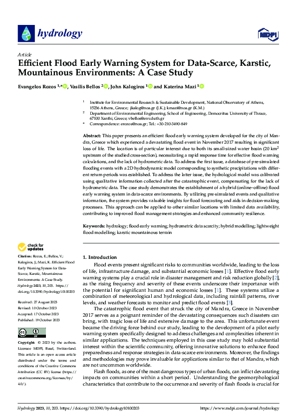 (PDF) Efficient Flood Early Warning System for Data-Scarce, Karstic ...