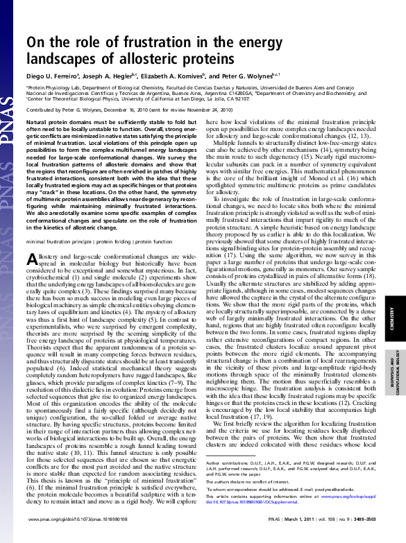 (PDF) On the role of frustration in the energy landscapes of allosteric ...