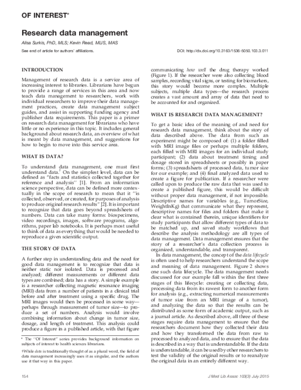 (PDF) Research data management