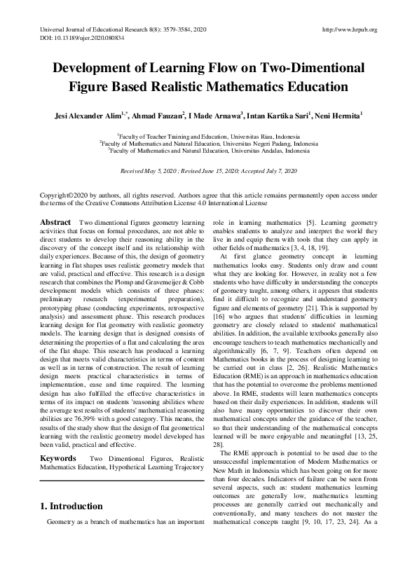 (PDF) Development of Learning Flow on Two-Dimentional Figure Based ...