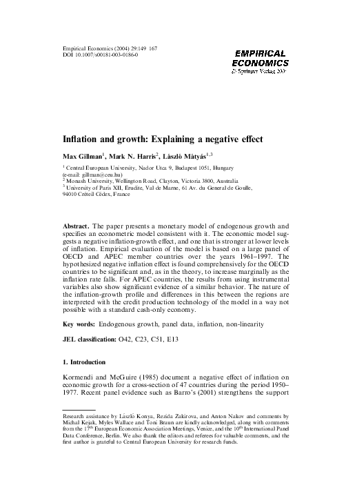 (PDF) Inflation's Negative Impact on Economic Growth
