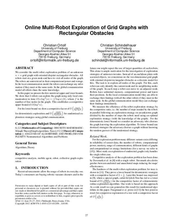 (PDF) Multi-Robot Exploration on Grid Graphs