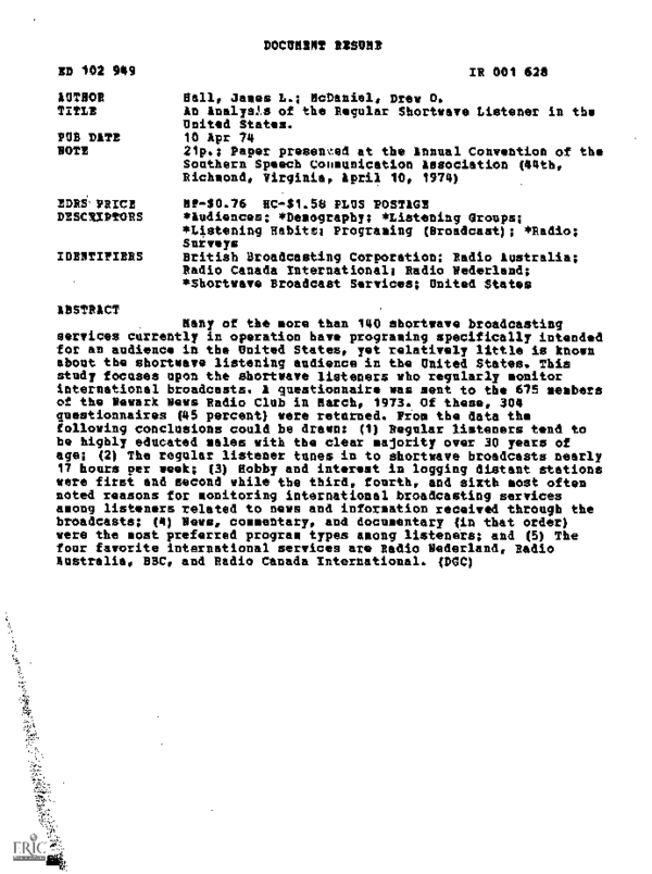 (PDF) An Analysis of the Regular Shortwave Listener in the United States