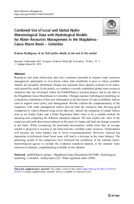 (PDF) Combined Use of Local and Global Hydro Meteorological Data with ...