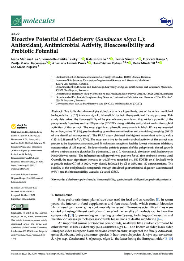 (PDF) Bioactive Potential of Elderberry (Sambucus nigra L ...