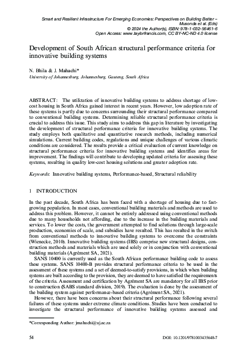 (PDF) Development of South African structural performance criteria for ...