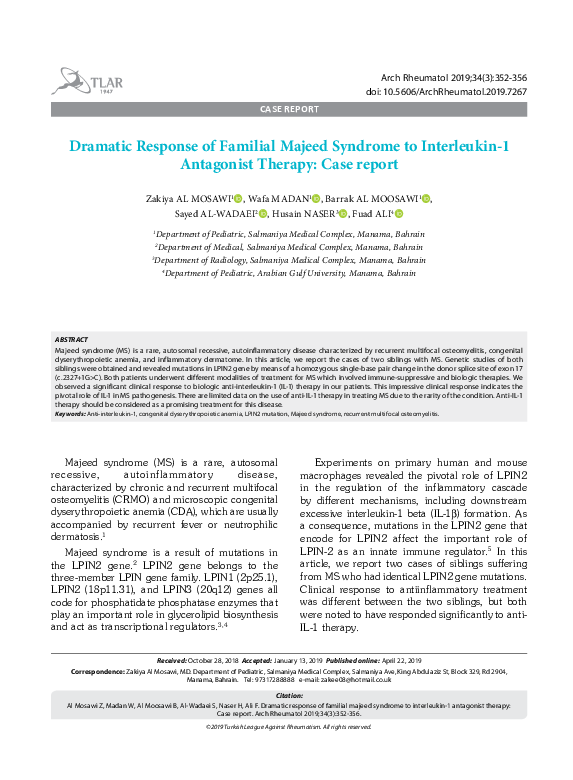 (PDF) Response to IL-1-Receptor Antagonist in a Child with Familial ...