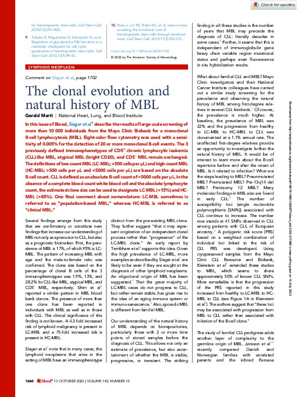 (PDF) The clonal evolution and natural history of MBL