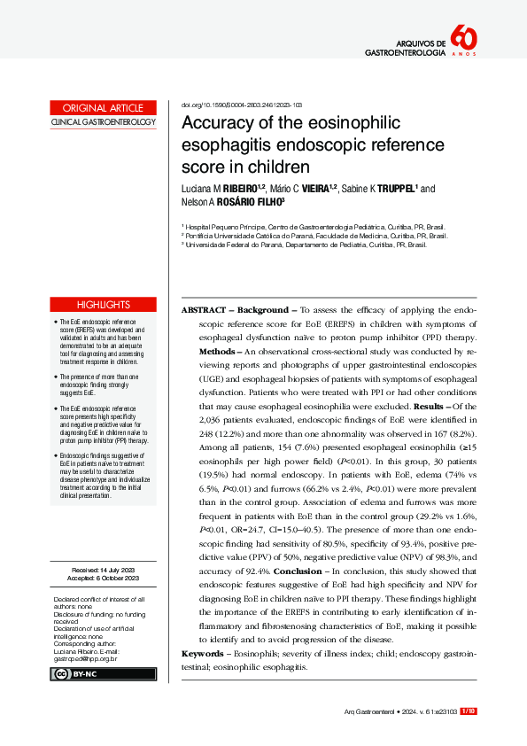 (PDF) Accuracy of the eosinophilic esophagitis endoscopic reference ...