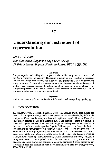 (PDF) Understanding our instrument of representation