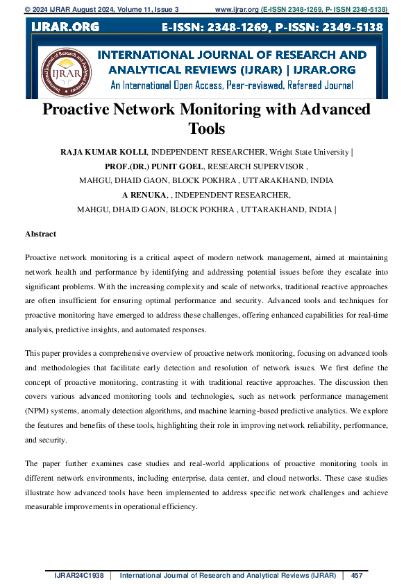 (PDF) Proactive Network Monitoring with Advanced Tools