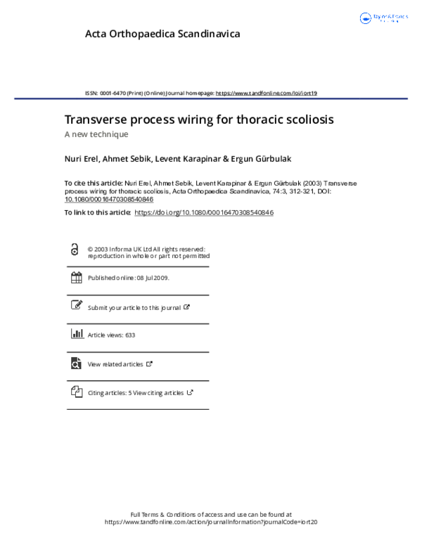 (PDF) Transverse process wiring for thoracic scoliosis