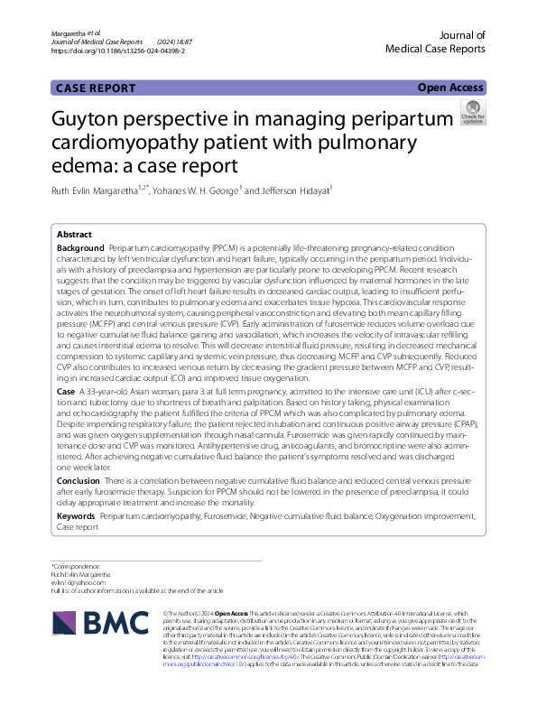 (PDF) Guyton perspective in managing peripartum cardiomyopathy patient ...