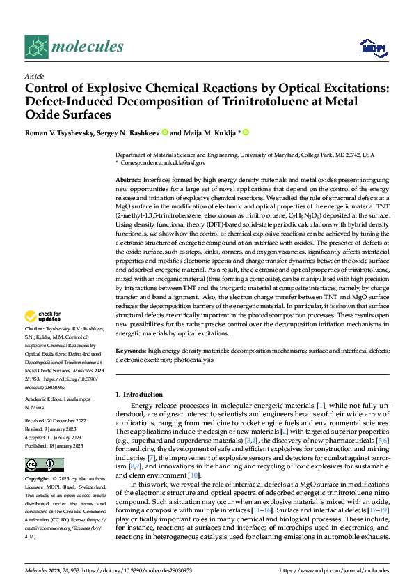 (PDF) Control of Explosive Chemical Reactions by Optical Excitations ...