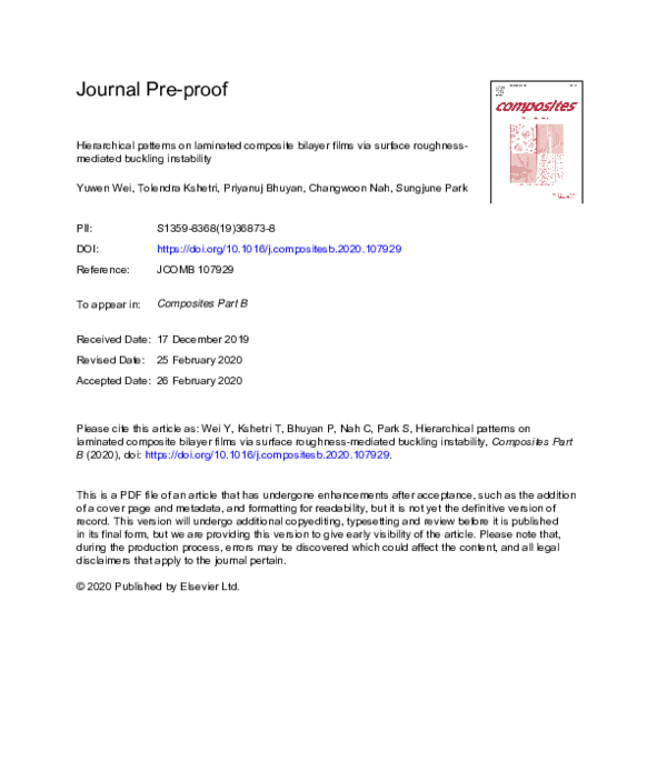 (PDF) Hierarchical patterns on laminated composite bilayer films via ...