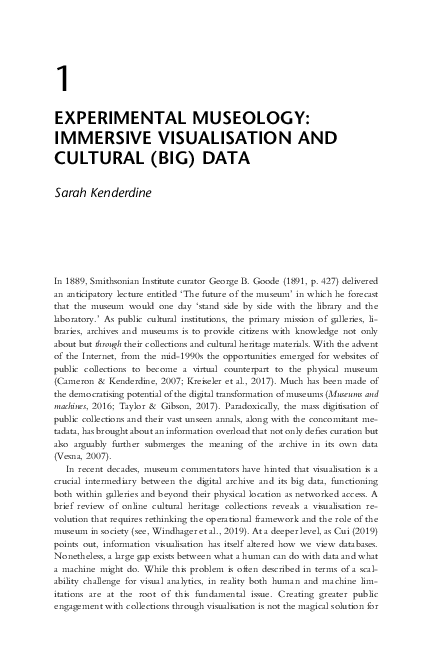 (PDF) Experimental museology: immersive visualisation and cultural (big) data
