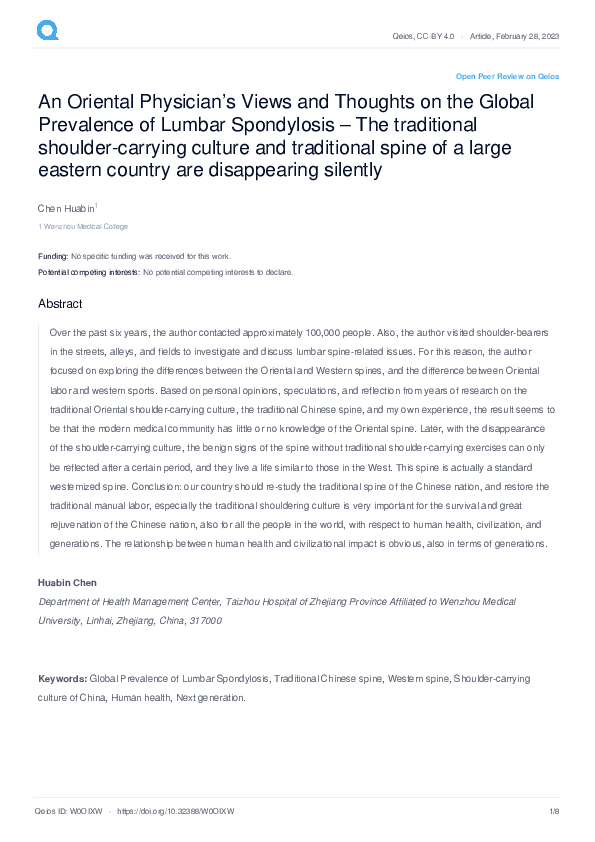 (PDF) An Oriental Physician’s Views and Thoughts on the Global ...