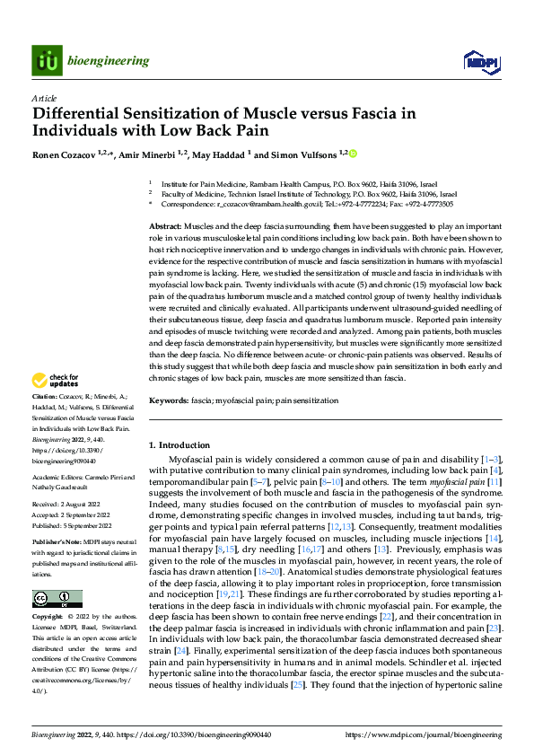 (PDF) Differential Sensitization of Muscle versus Fascia in Individuals ...