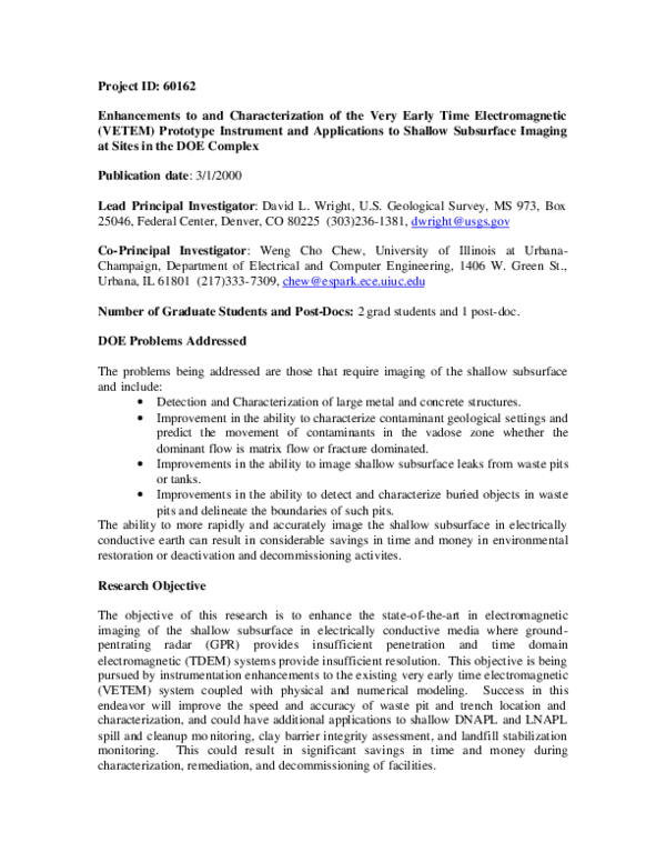 Enhancements to and Characterization of the Very Early Time ...