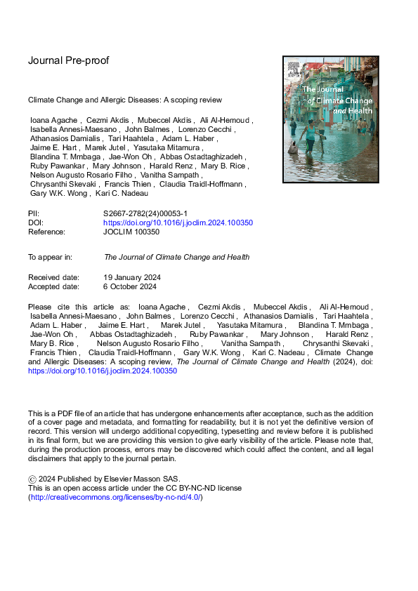 (PDF) Journal Pre-proof Climate Change and Allergic Diseases: A scoping ...