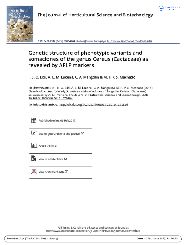 (PDF) Genetic structure of phenotypic variants and somaclones of the ...