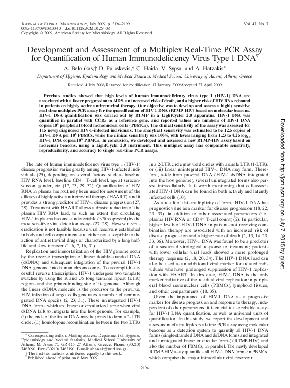 (PDF) Development and Assessment of a Multiplex Real-Time PCR Assay for ...