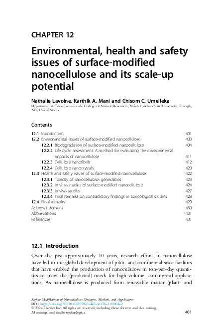 Pdf Environmental Health And Safety Issues Of Surface Modified