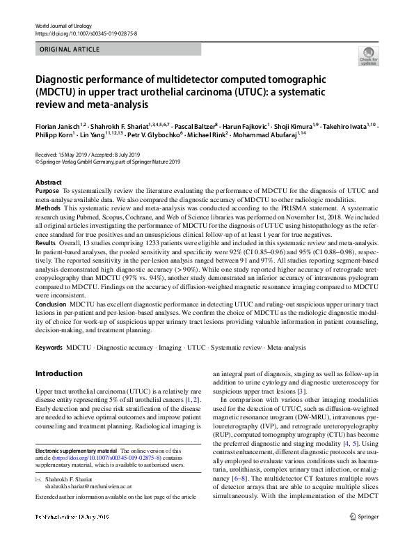 (PDF) Diagnostic Performance of Multidetector Computed Tomography for Suspected Acute Appendicitis