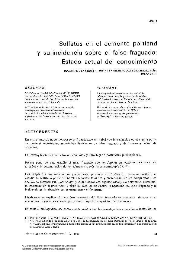 (PDF) Sulfatos en el cemento portland y su incidencia sobre el falso ...