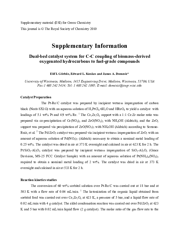 (PDF) Dual-bed catalyst system for C–C coupling of biomass-derived ...