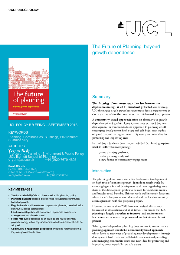 (PDF) The future of planning