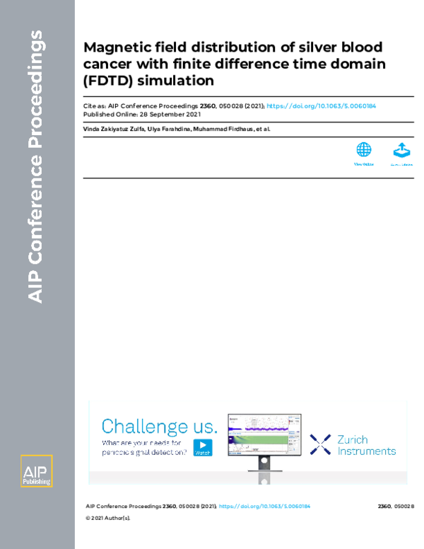 (PDF) Magnetic field distribution of silver blood cancer with finite ...