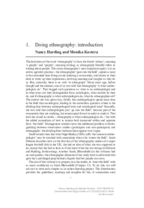 (PDF) Doing ethnography: introduction