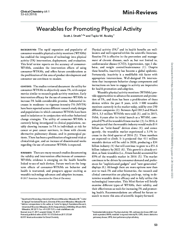 (PDF) Wearables for Promoting Physical Activity