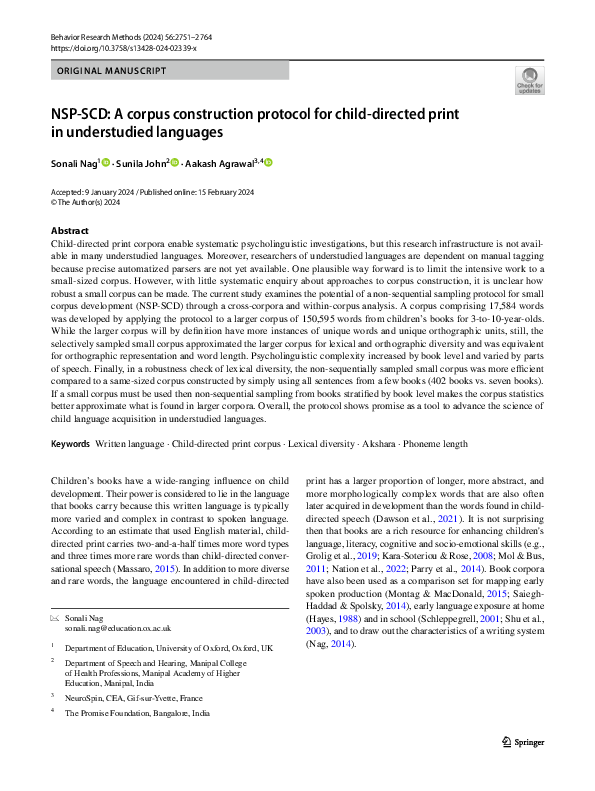 (PDF) NSP-SCD: A corpus construction protocol for child-directed print ...