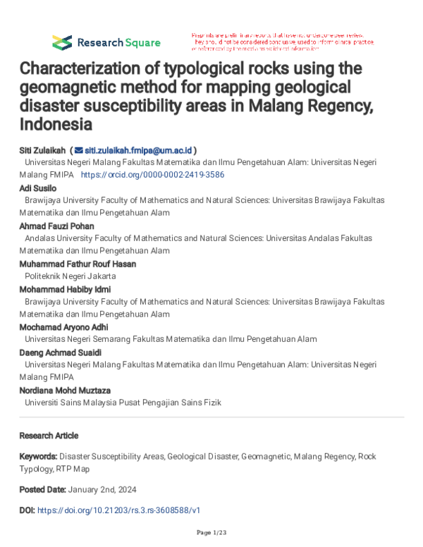 Pdf Characterization Of Typological Rocks Using The Geomagnetic Method For Mapping Geological