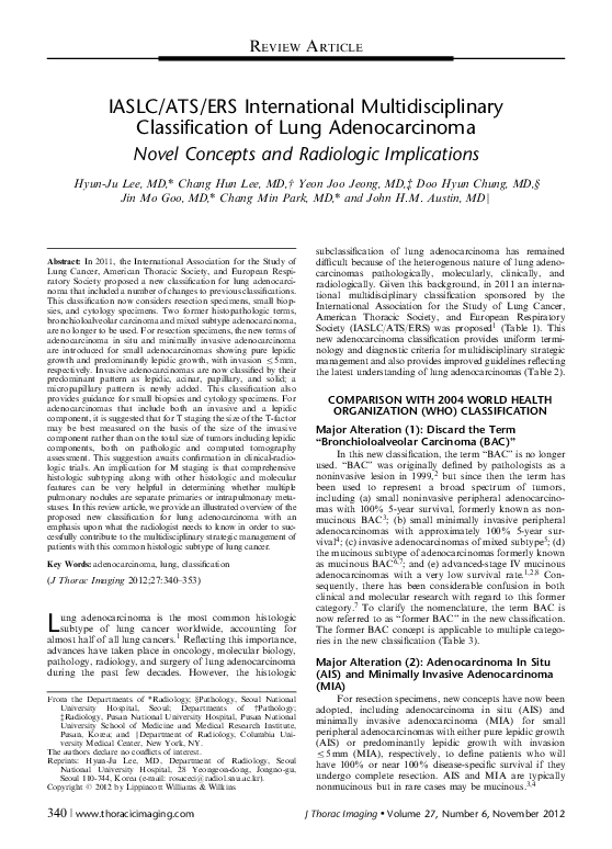 (PDF) IASLC/ATS/ERS International Multidisciplinary Classification of ...