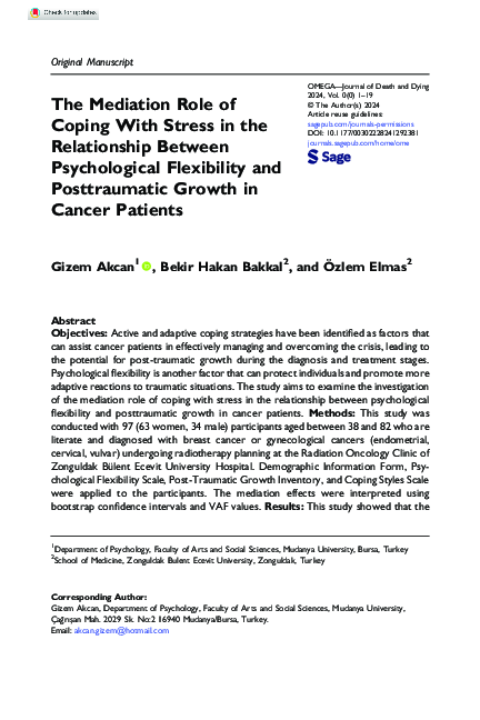 (PDF) The Mediation Role of Coping With Stress in the Relationship Between Psychological ...