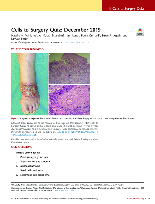 (PDF) Cells to Surgery Quiz: December 2019